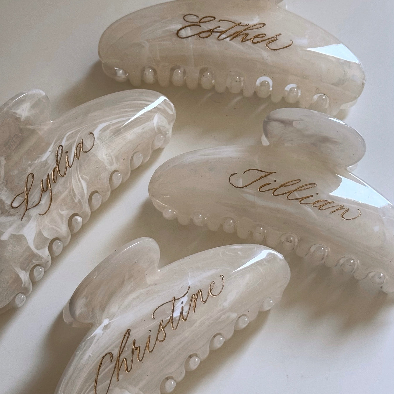MARBLE HAIR CLAWS | ENGRAVED – RATHER DELICATE